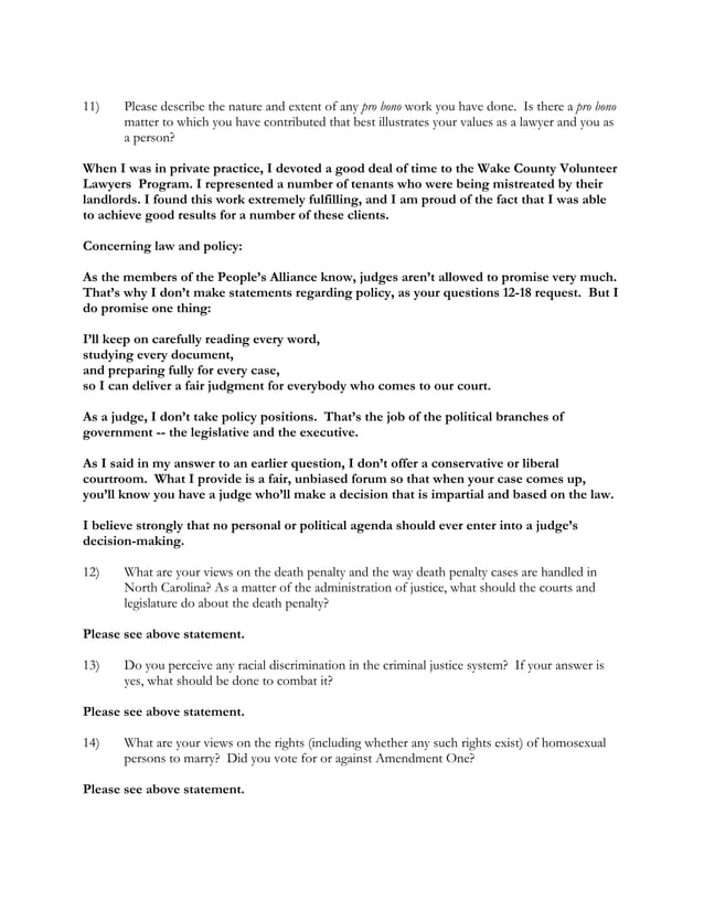 Mark Davis 2014 PA-PAC Questionnaire | PDF | Legal Services Industry ...