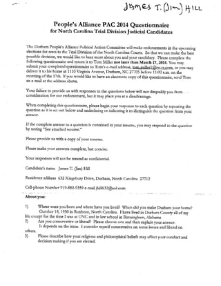 James Hill 2014 PA-PAC Questionnaire | PDF