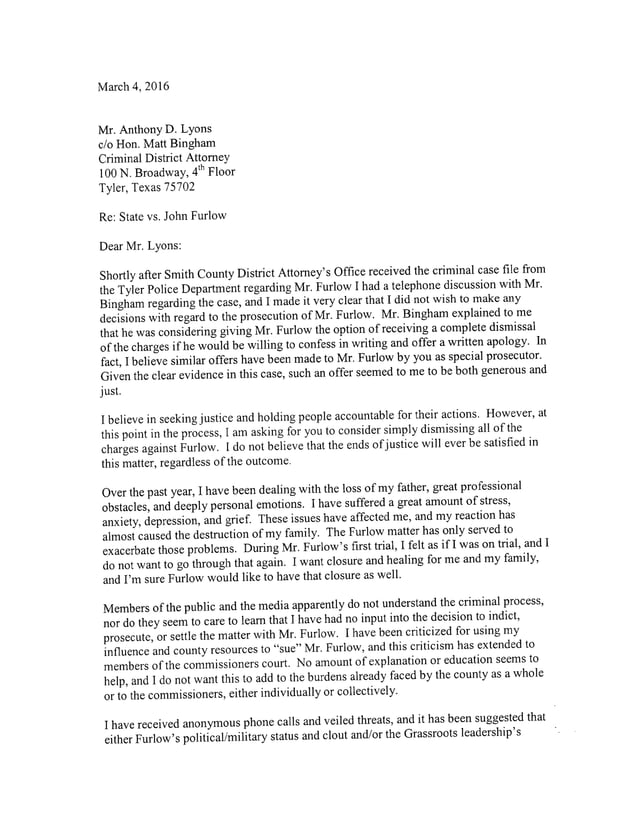 Judge baker letter to Anthony Lyons | PDF