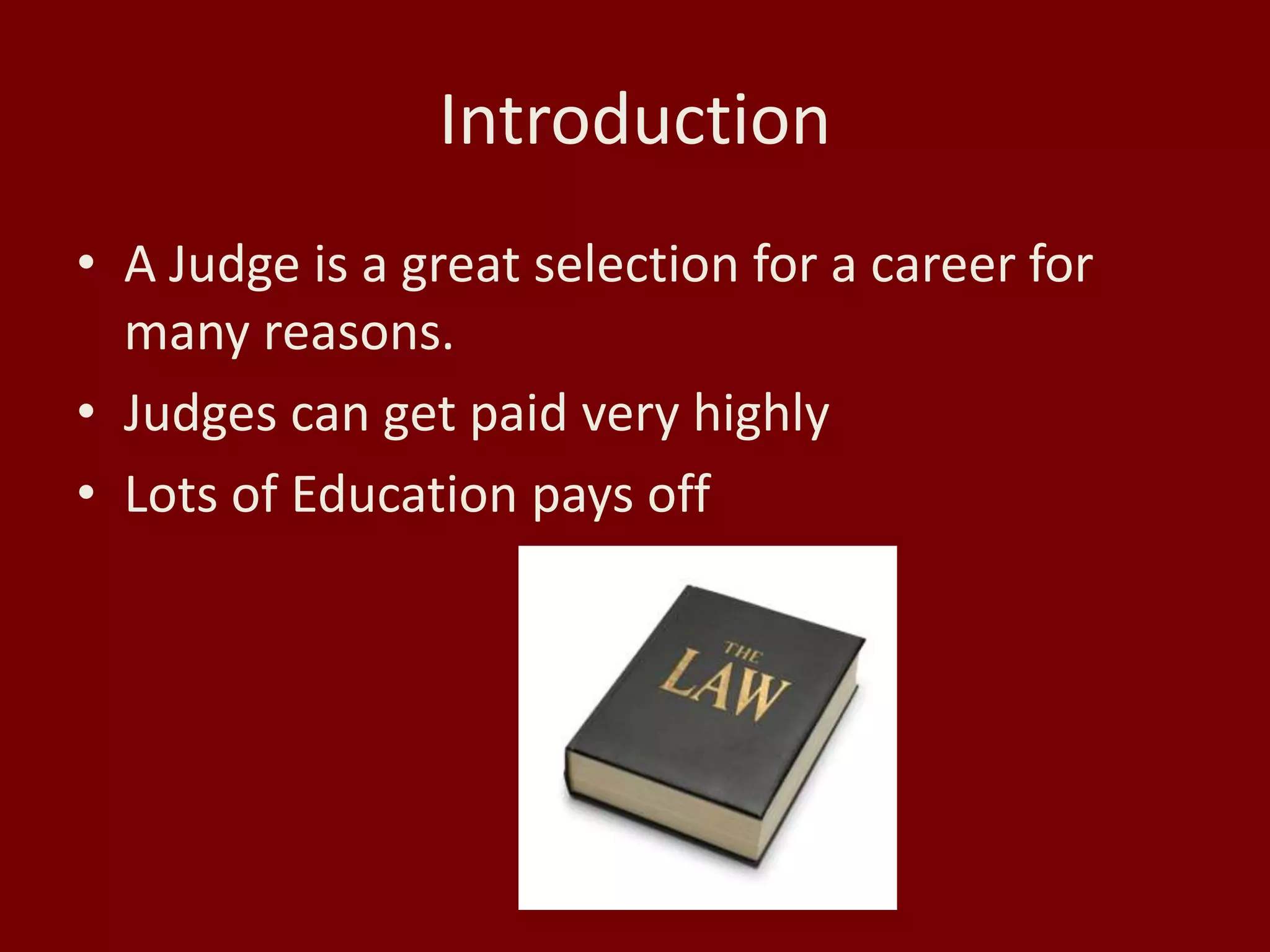 Judge: A Guide to the Career by Matt Person | PPTX