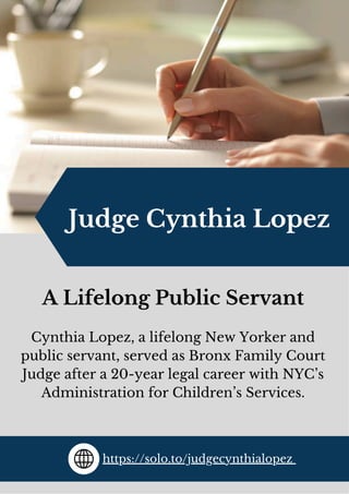 Judge Cynthia Lopez - A Lifelong Public Servant | PDF