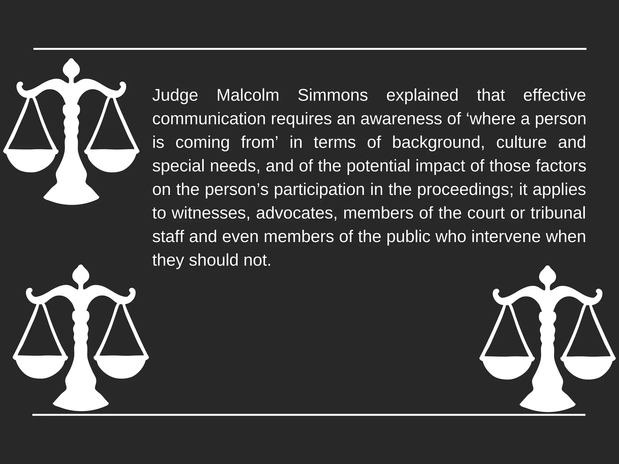 Judge Malcolm Simmons describes judgecraft | PDF