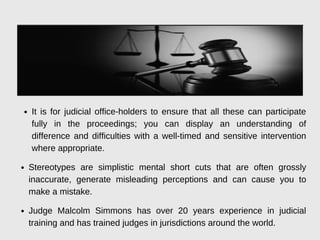 Judge Malcolm Simmons describes judgecraft | PPT