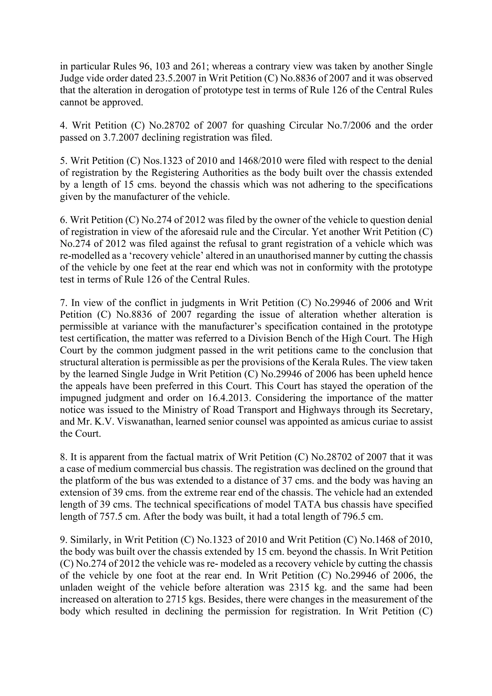 Supreme Court judgement on Modified cars | PDF