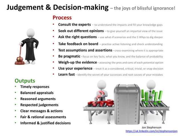 Judgement & Decision-making - the joys of blissful ignorance!.pptx