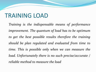 Judgement of training load | PPTX