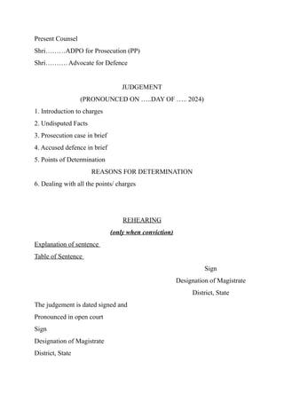 Judgement writing sample of criminal and civil | DOCX