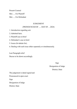 Judgement writing sample of criminal and civil | DOCX