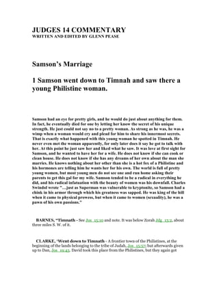 Judges 14 commentary | PDF