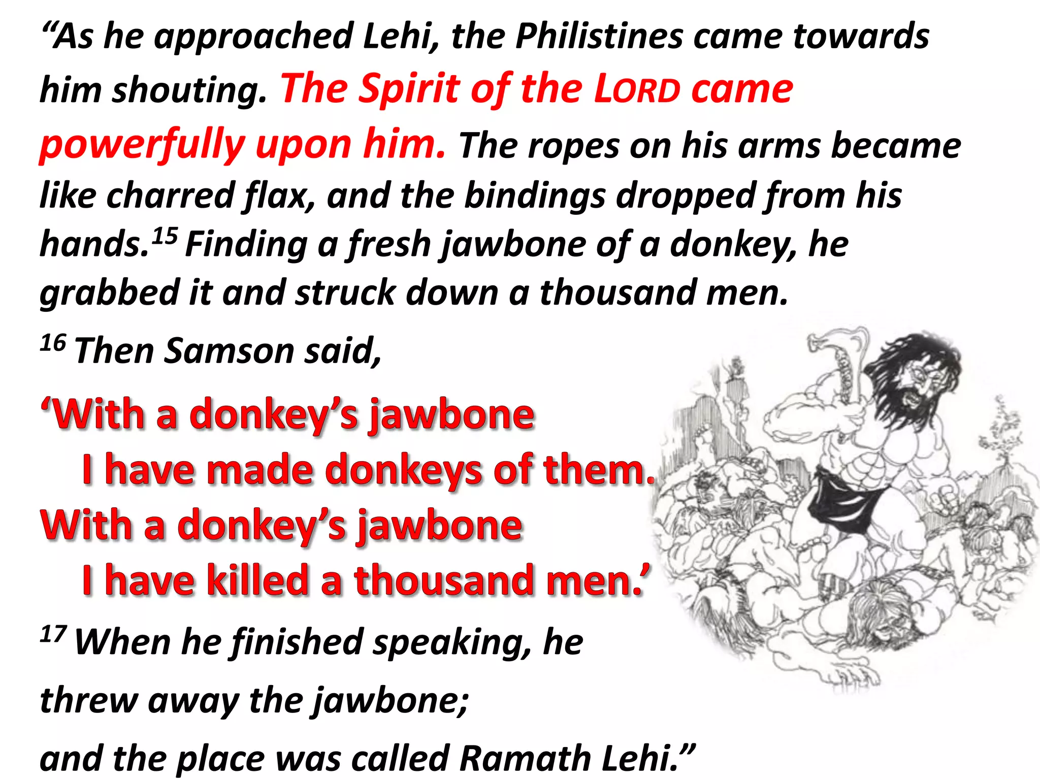 Judges 15 running shoes or donkey jawbone | PPTX