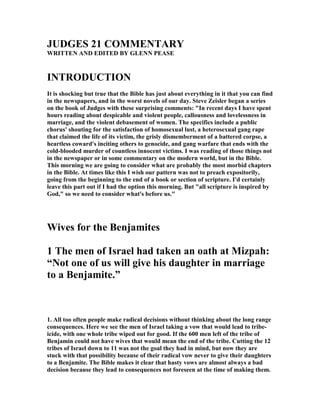 Judges 21 commentary | PDF