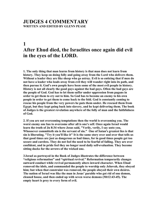 Judges 4 commentary | PDF