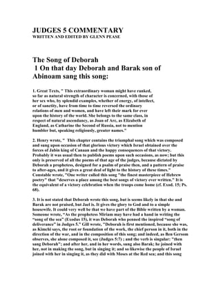 Judges 5 commentary | PDF