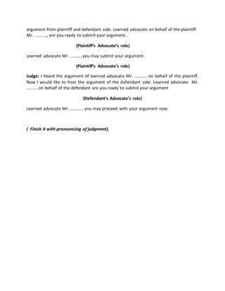 Judges role final in civil suit | DOCX
