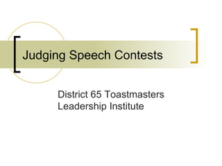 Judging Speech Contests | PPT