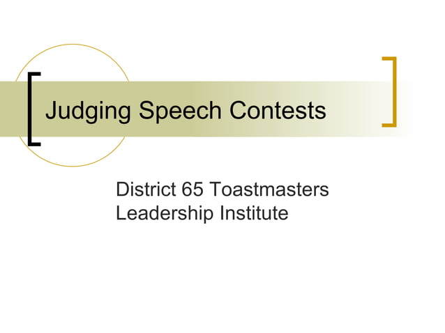 Judging Speech Contests | PPT