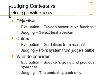 Judging Speech Contests | PPT