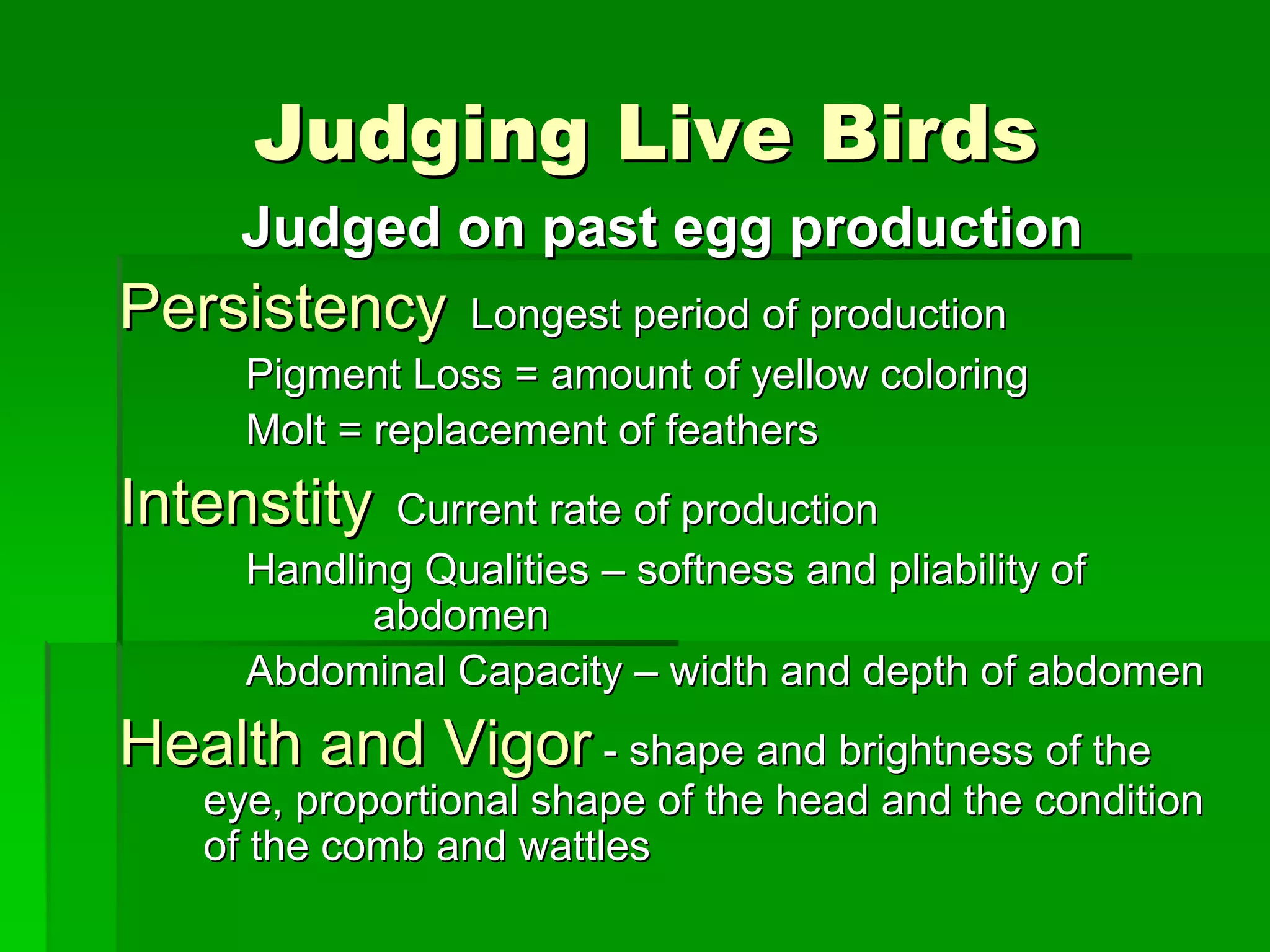 Judging of poultry | PDF