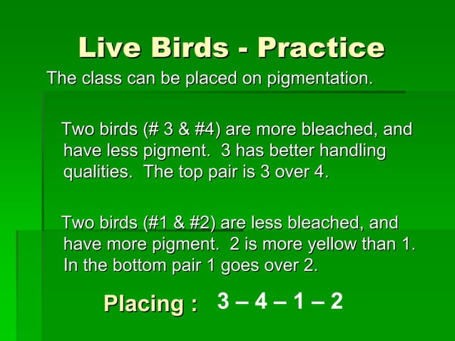 Judging of poultry | PDF