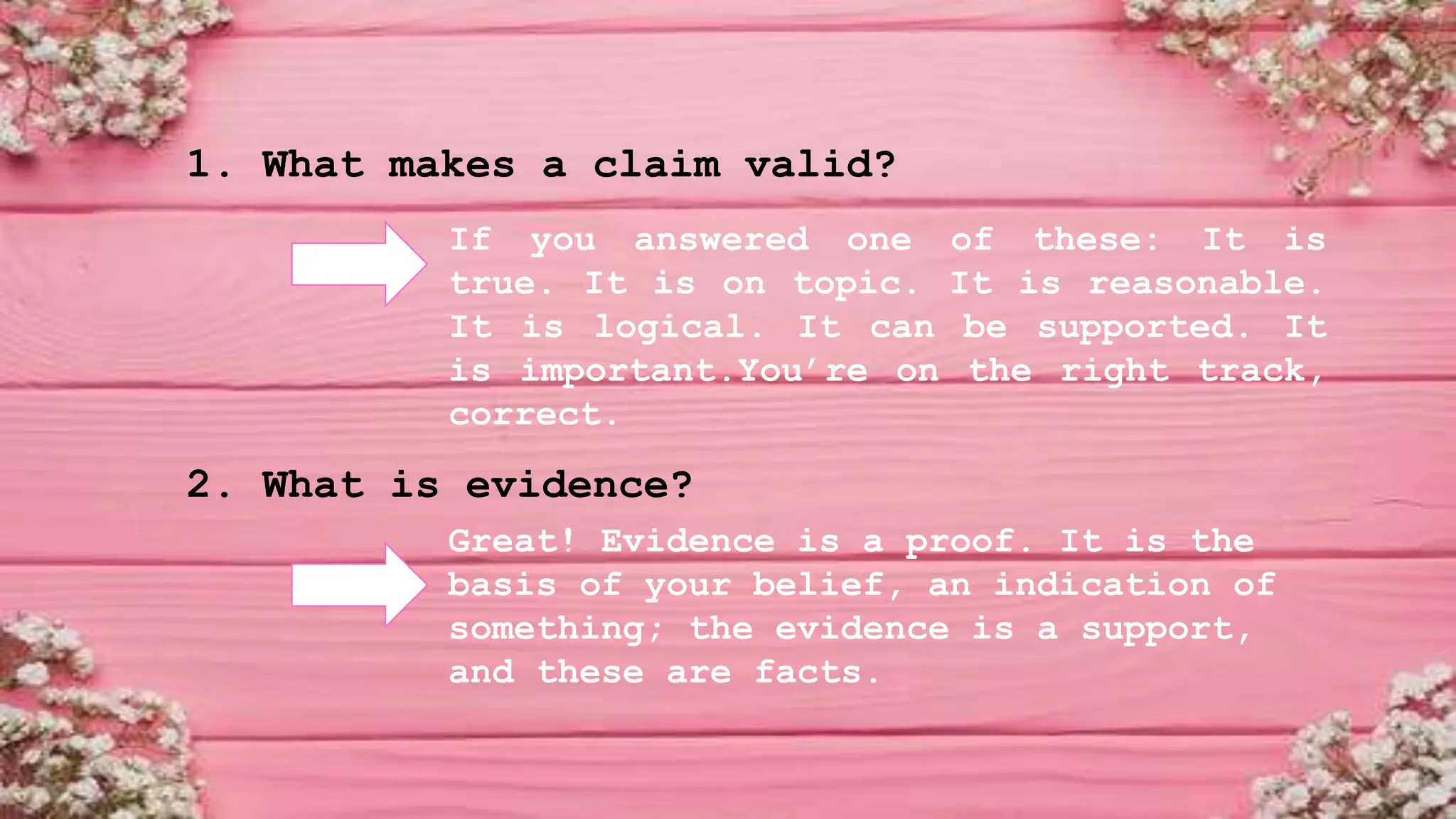 Judging the validity of the text/Valid, Evidence,Claim.pptx