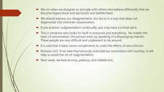 Judgmentalism | PPTX | Christianity | Religion & Spirituality