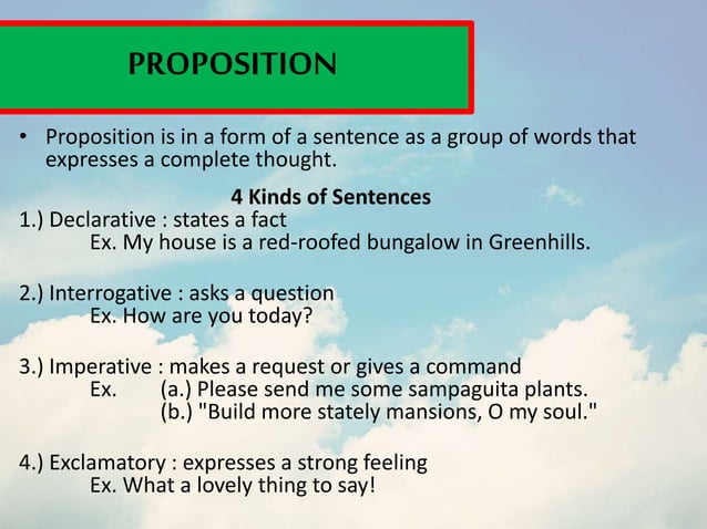 Judgment and proposition or logical statement | PPTX