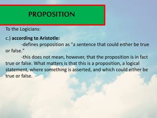 Judgment and proposition or logical statement | PPTX
