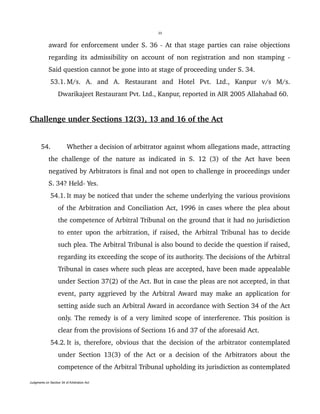 Judgments on section 34 of the Arbitration and Conciliation Act, 1996 | DOC
