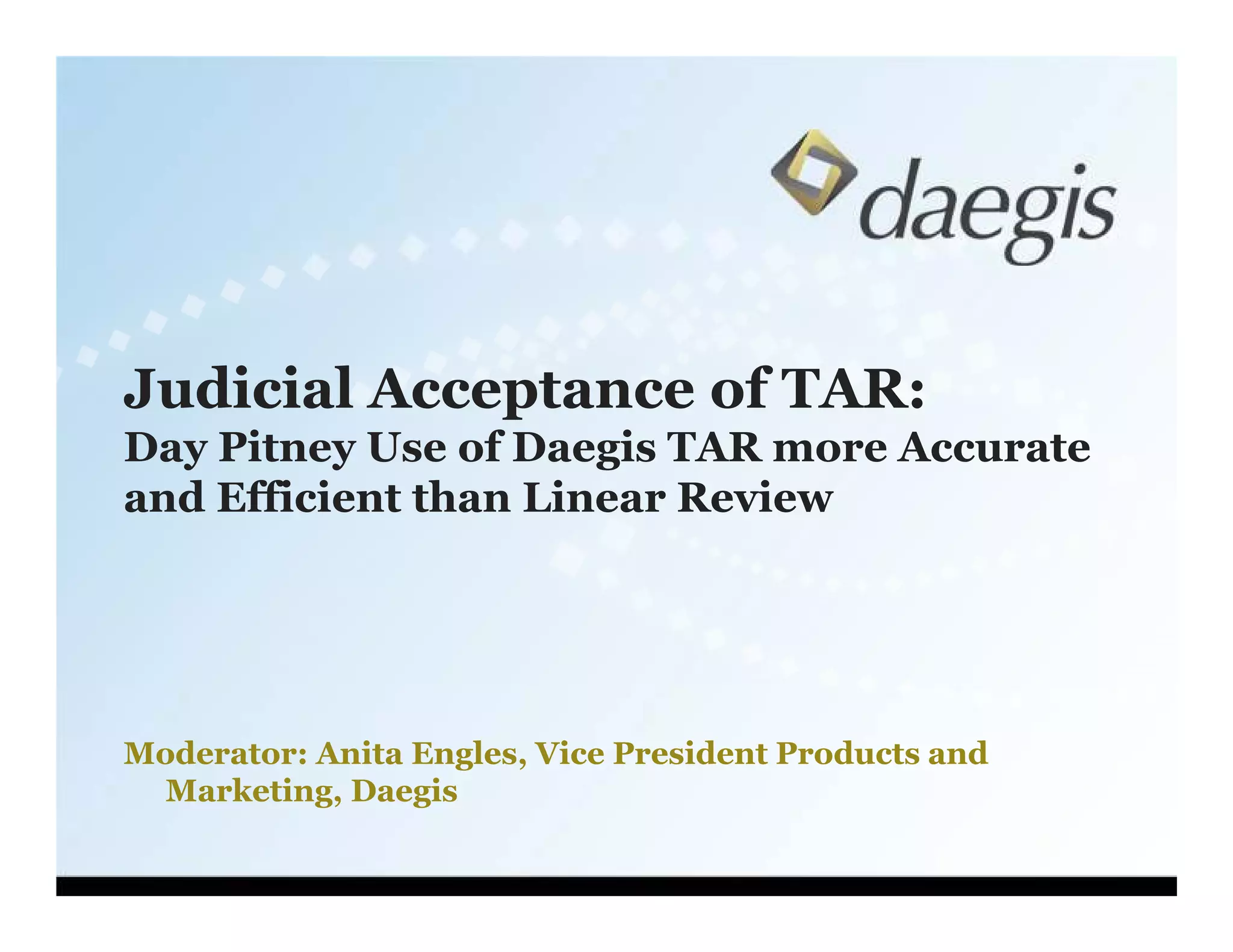 Judicial Acceptance of Technology Assisted Review (TAR) | PDF | Legal ...