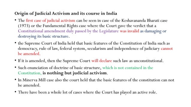 Judicial Activism - History, origin and causes.pptx