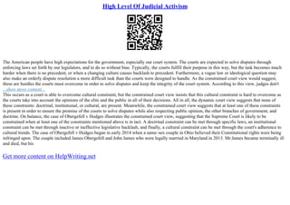 Judicial Activism Research Paper | PDF