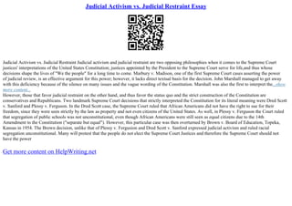 Judicial Activism Research Paper | PDF