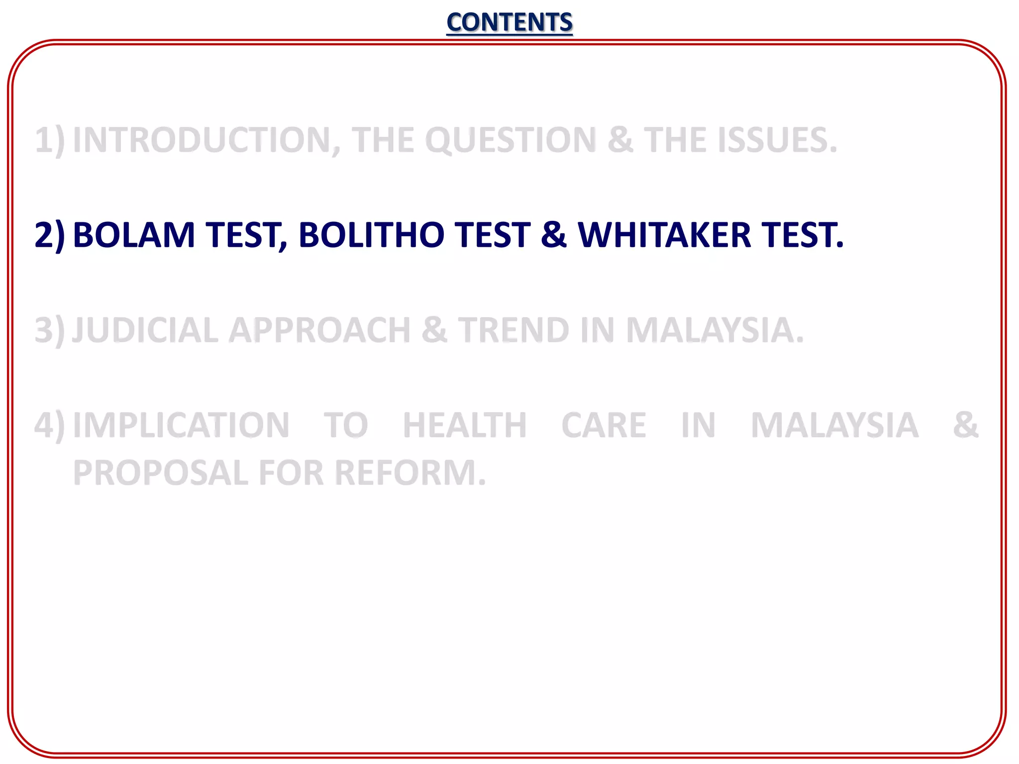 Judicial approach in medical negligence in malaysia | PPTX