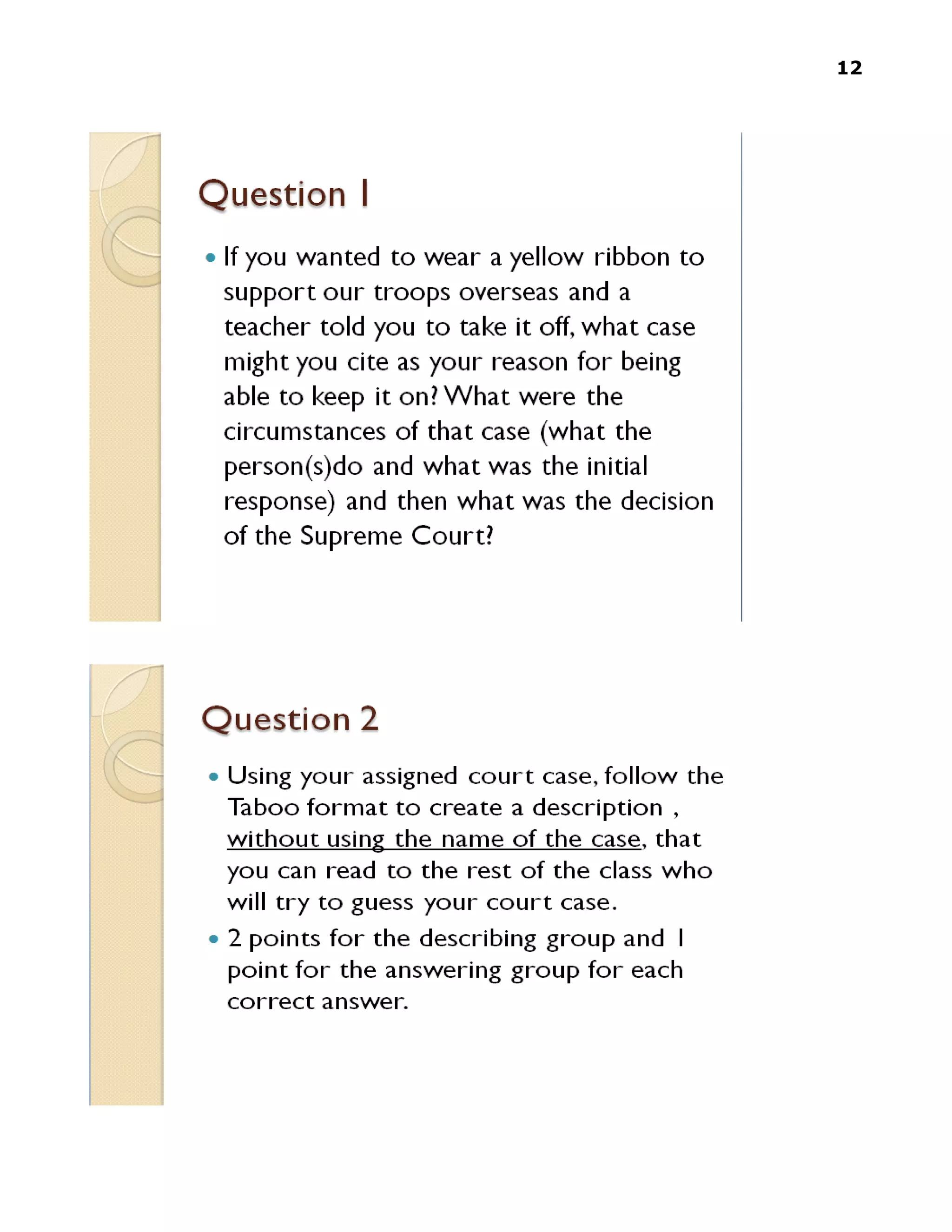 Judicial branch Review Game | PDF