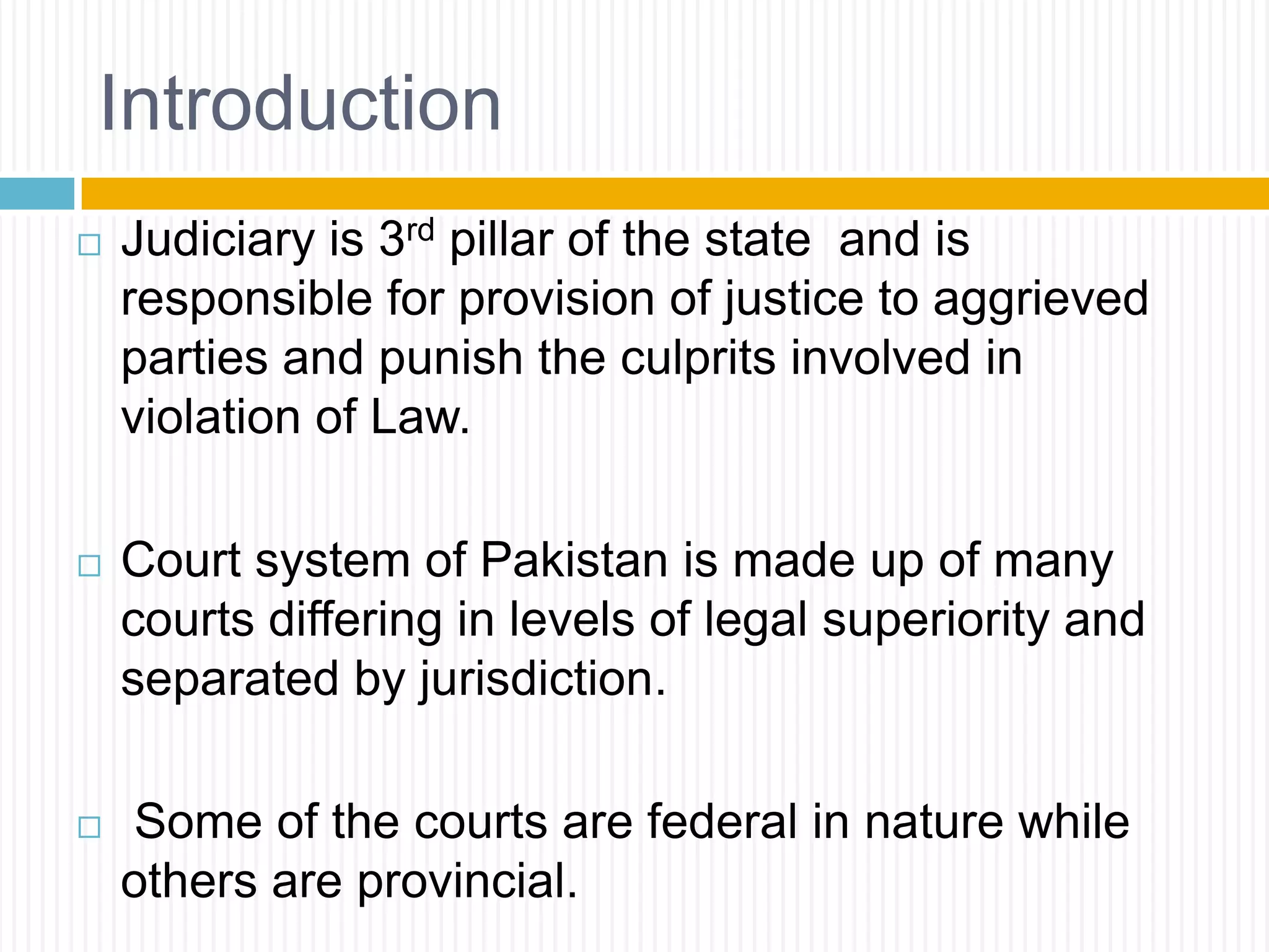 Judicial Court System of Pakistan | PPTX