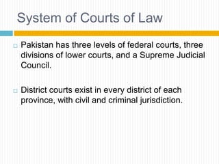 Judicial Court System of Pakistan | PPTX