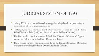 Judicial measures of lord cornwallis | PPTX