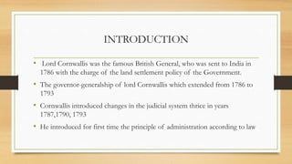Judicial measures of lord cornwallis | PPTX