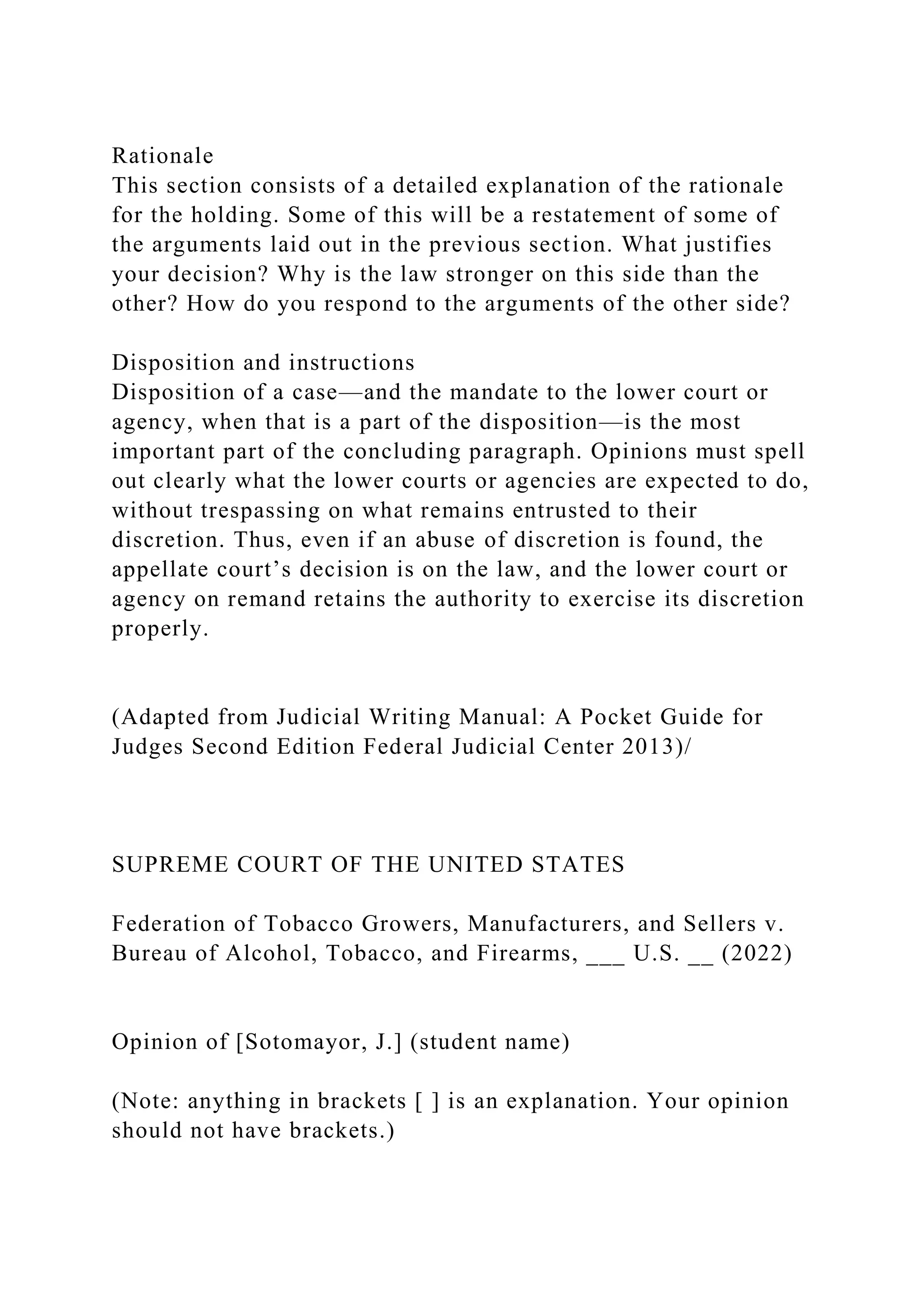 Judicial OpinionsOverview After the simulation, justices writ.docx