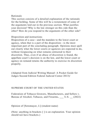 Judicial OpinionsOverview After the simulation, justices writ.docx