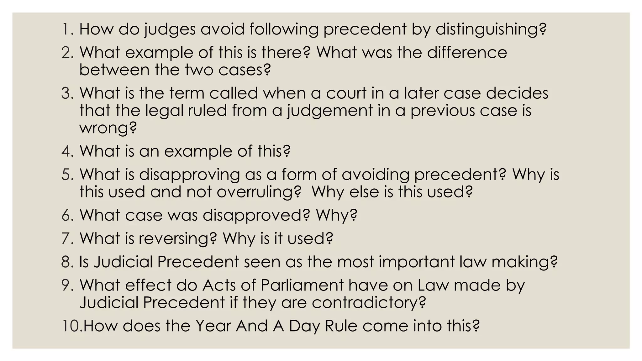 judicial precedent revision powerpoint | PPTX