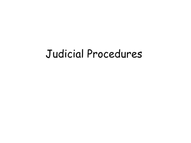 Judicial procedure | PPT