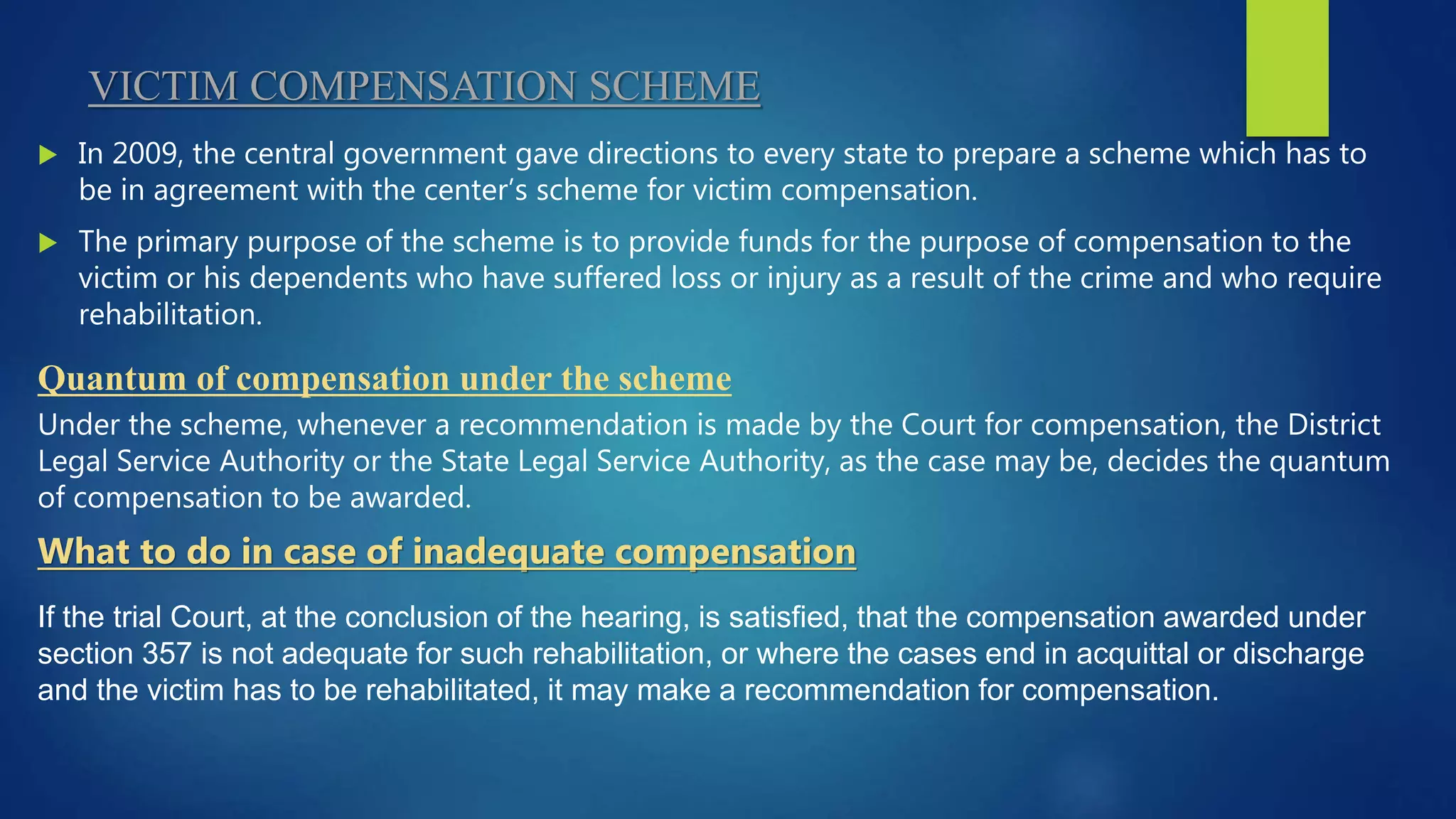 victim compensation under Indian criminal system | PPTX