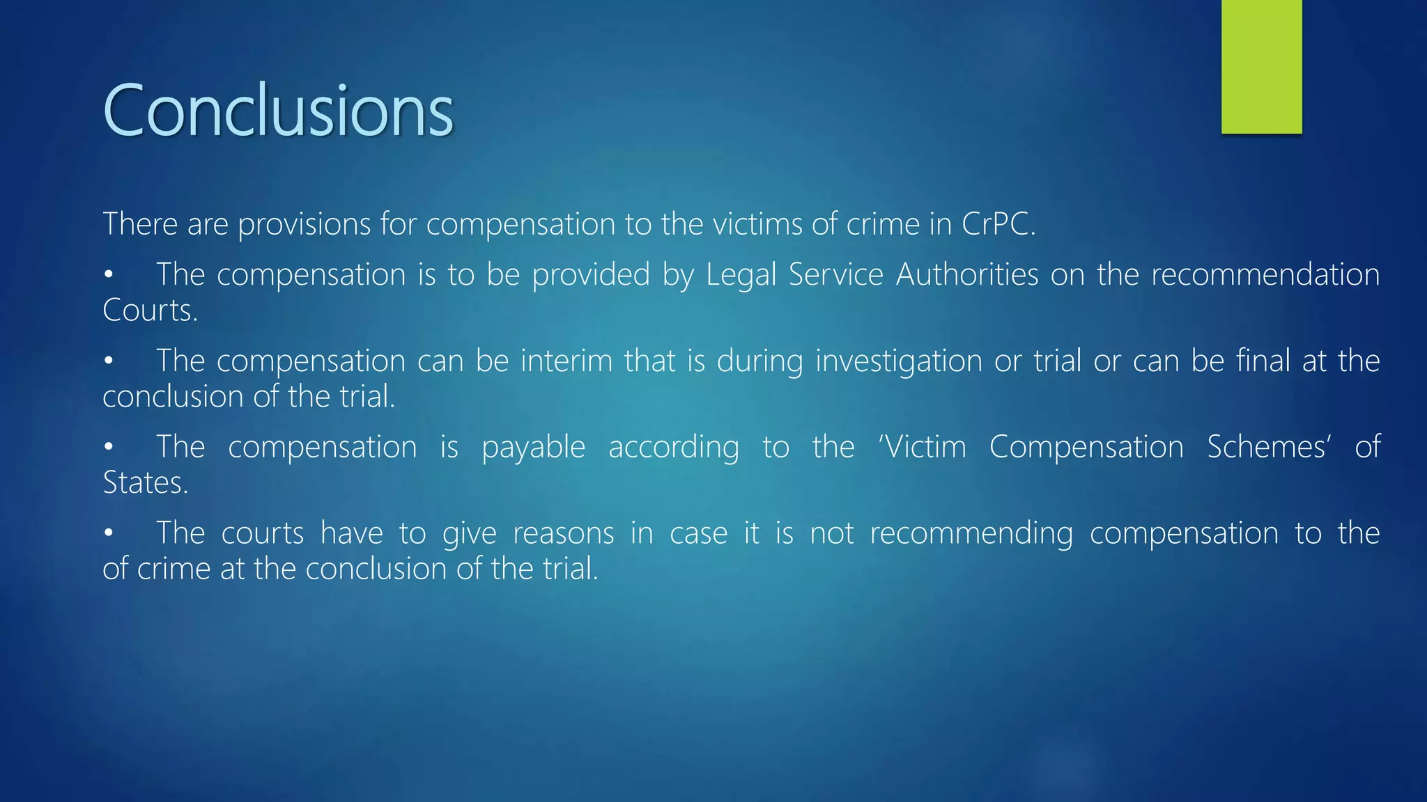 victim compensation under Indian criminal system | PPTX