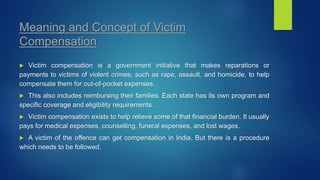 victim compensation under Indian criminal system | PPTX
