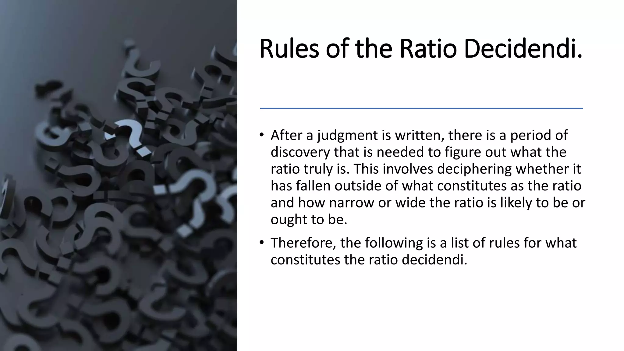 RATIO DECIDENDI | PPTX
