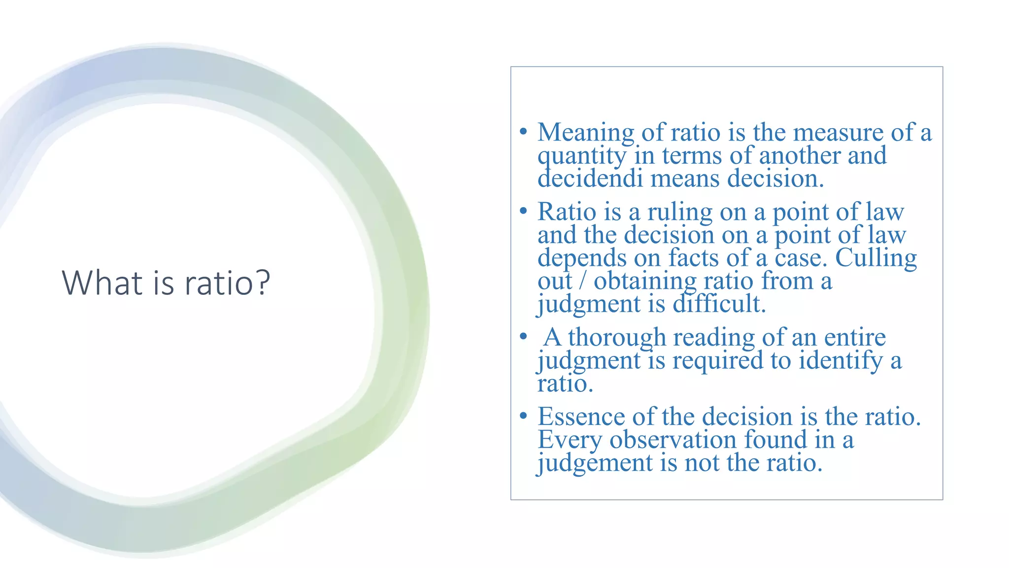 RATIO DECIDENDI | PPTX