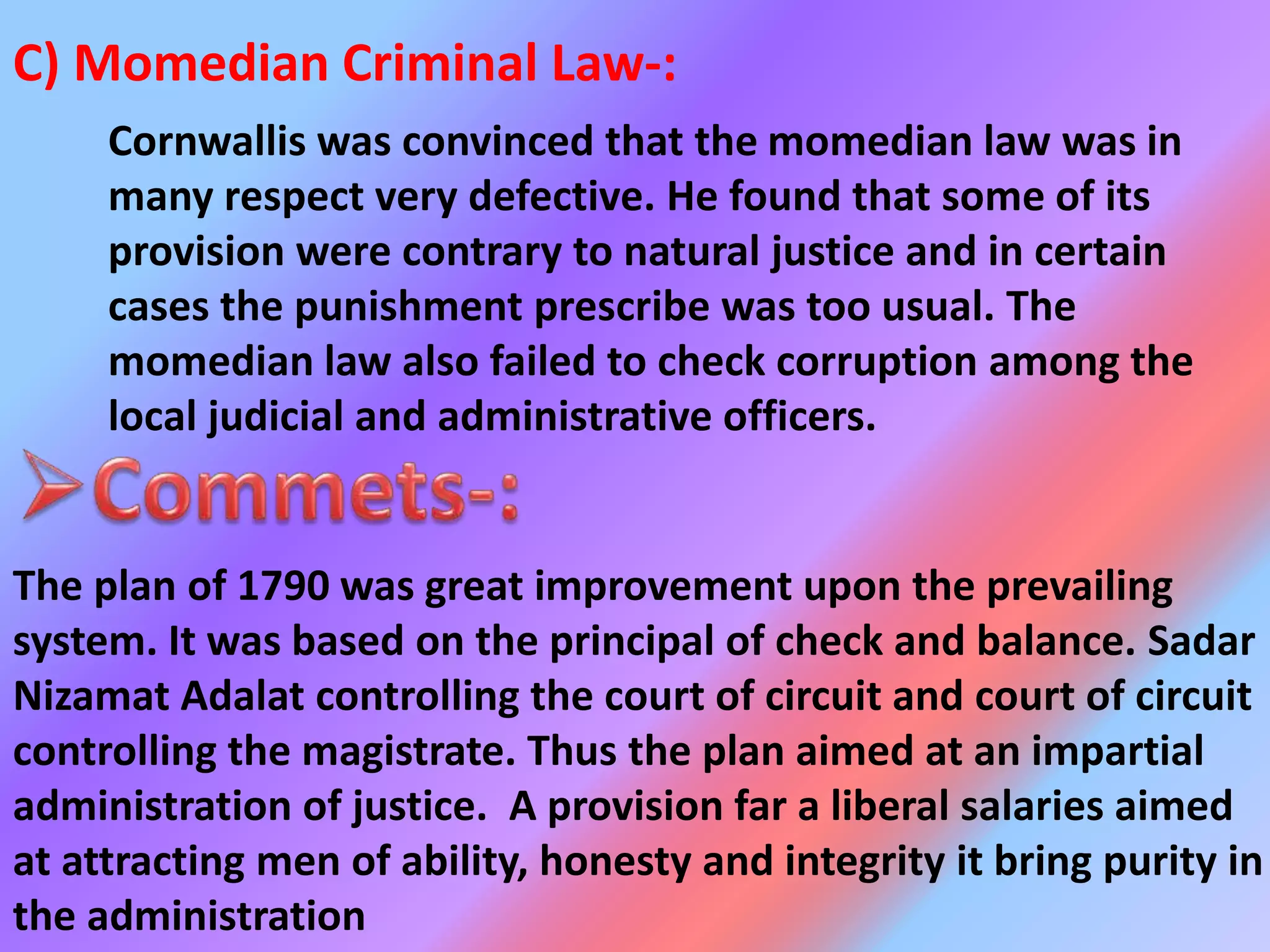 Judicial reform of Lord cornwallis | PPTX