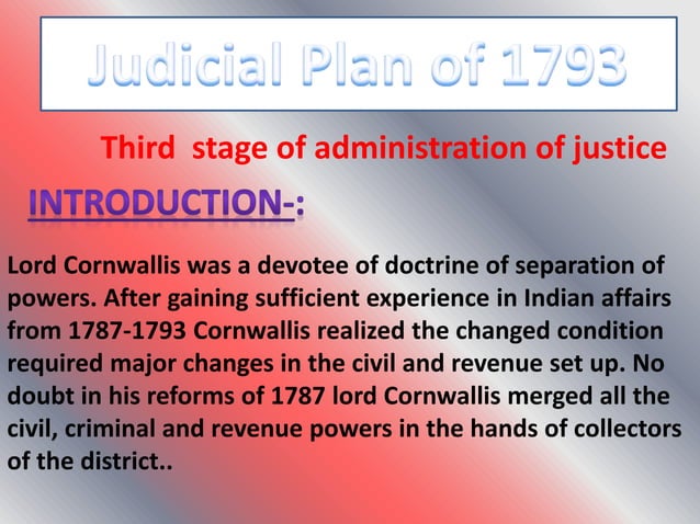 Judicial reform of Lord cornwallis | PPTX