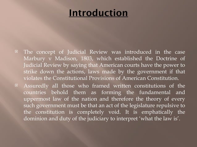 Judicial Review under the Indian Constitution | PPTX | Political Issues & policy | Politics